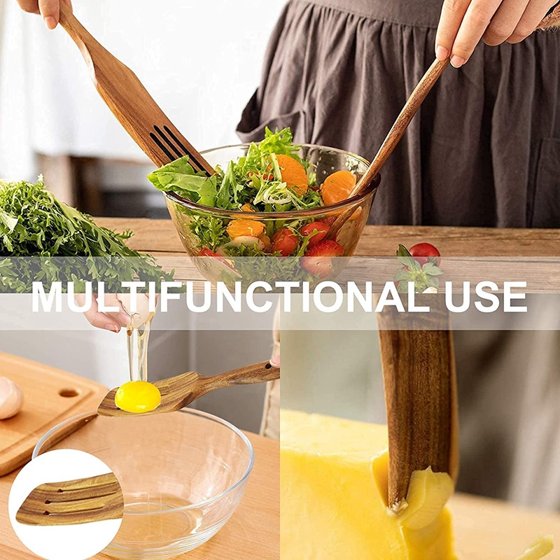 Wooden Spurtle Set,Wooden Spoons for Cooking, Wood... – Vicedeal