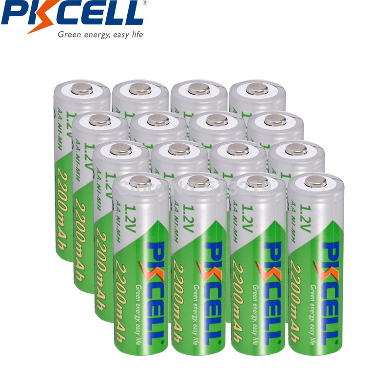 16PCS PKCELL AA batteries 1.2V 2200MAH NI-MH recha... – Grandado