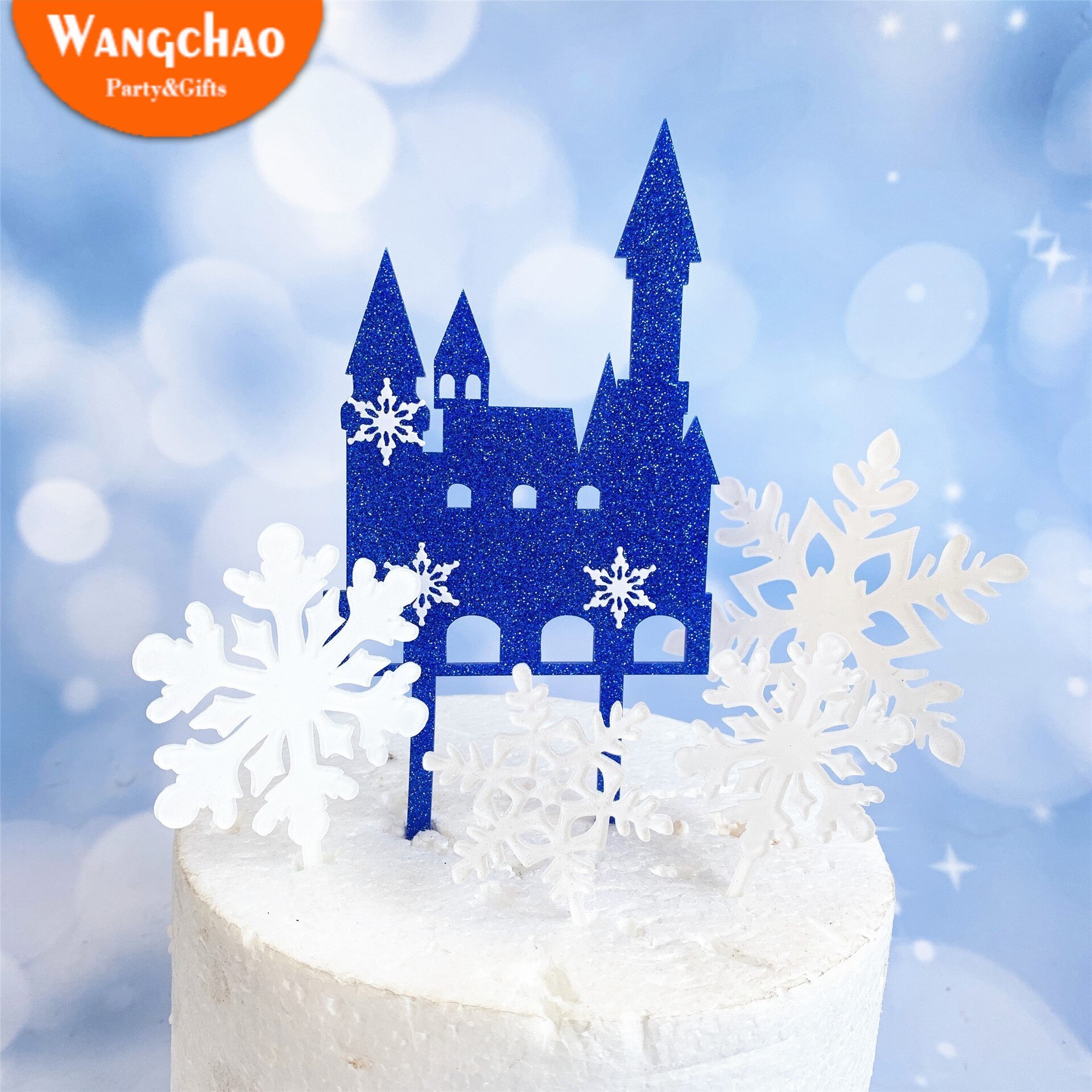 Christmas Winter Snowfake Castle Acrylic Cake Topp... – Grandado