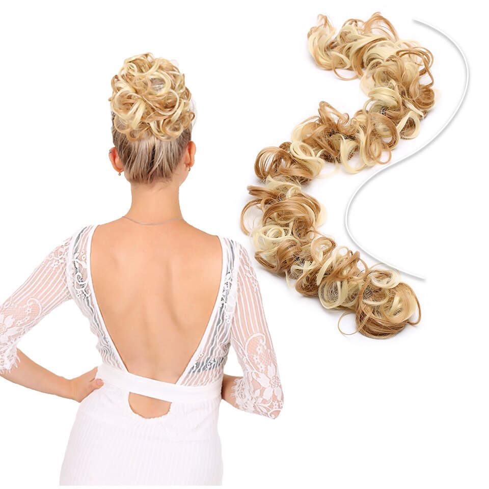 HUAYA Curly Messy Hair Bun Chignon Elastic Hair Ro... – Grandado
