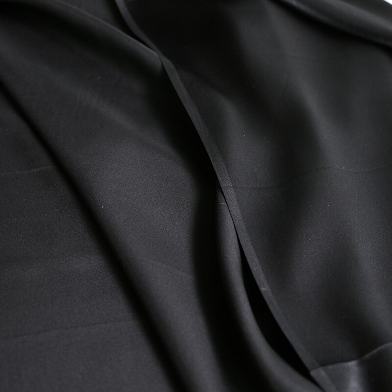 50cm*112cm Black Shiny Pure Silk Soft Charmeuse Fa... – Grandado