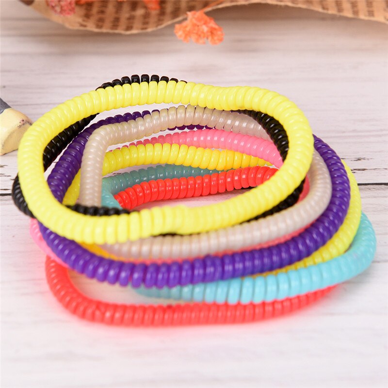 10PCS Colorful Elastic Bands Telephone Line Hair R... – Grandado