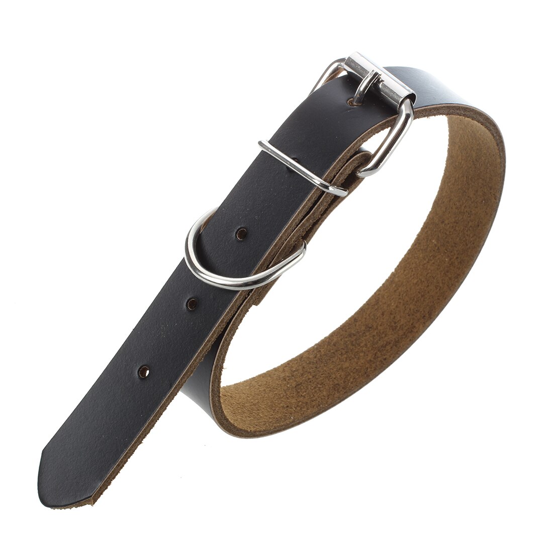 Adjustable Black Leather Collar for Dog - Size L – Grandado