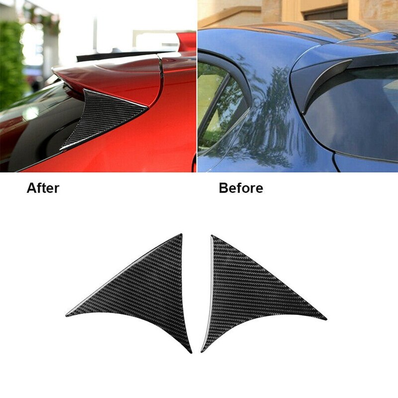 2Pcs Carbon Fiber Rear Window Spoiler Wing Trim fo... – Vicedeal