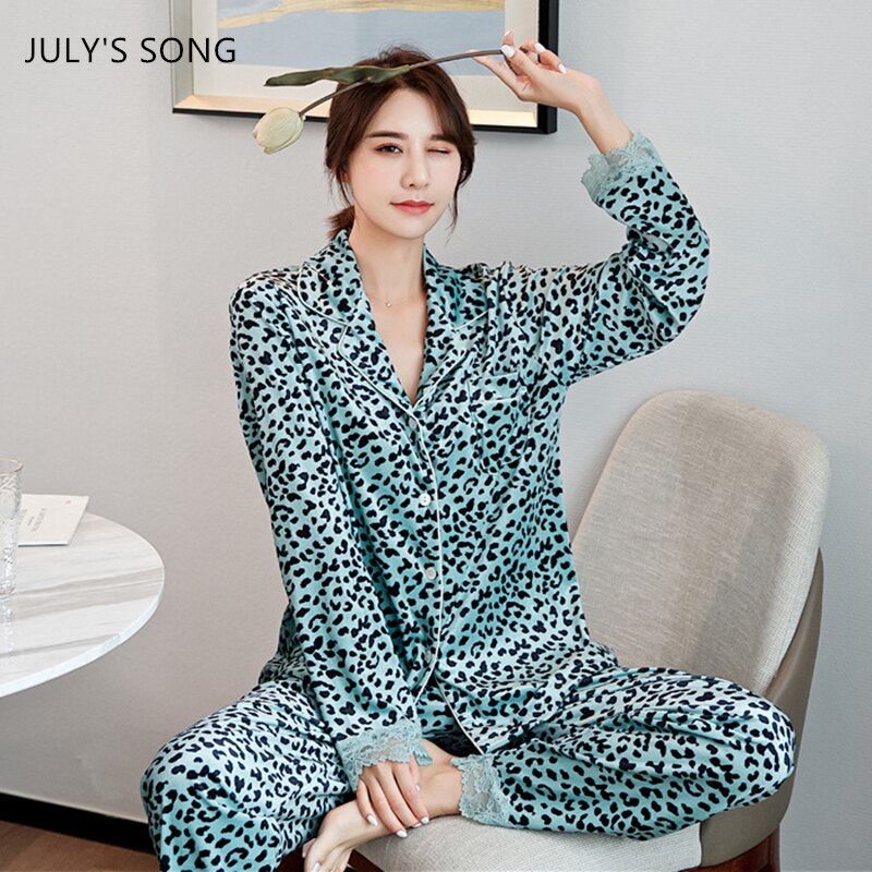 JULY'S SONG Leopard Print Velvet 2 Pieces Women Lo... – Vicedeal