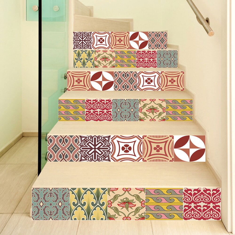 6pcs Blue and White Porcelain Style Stairs Sticker... – Grandado