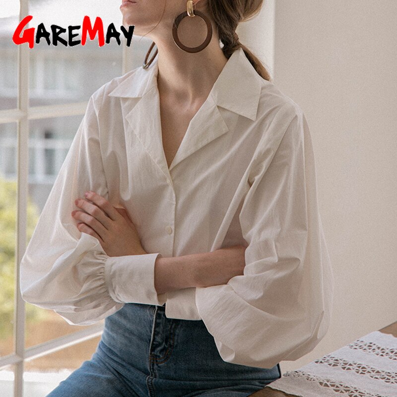Blouse With A Fluffy Sleeve Tops For Women Office ... – Grandado