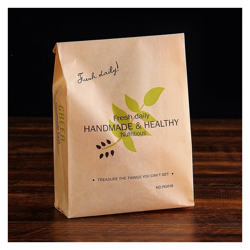 50pcs Kraft Paper Bread Packaging Bag Baking Squar... – Grandado