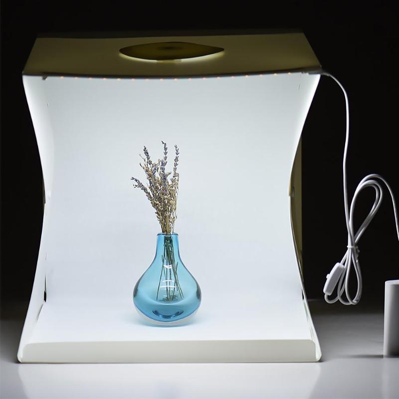 Draagbare 20 x 20cm mini opvouwbare lichtbak led-l... – Vicedeal