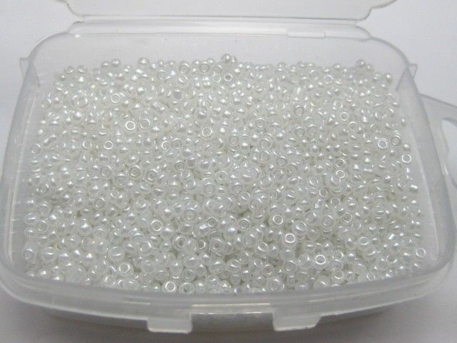 10000 Ceylon Parel Wit Glas Rocailles 1.5mm (12/0)... – Grandado