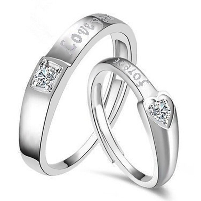 30% Van Zilver Kleur Sieraden Engagement Hart Paar... – Vicedeal