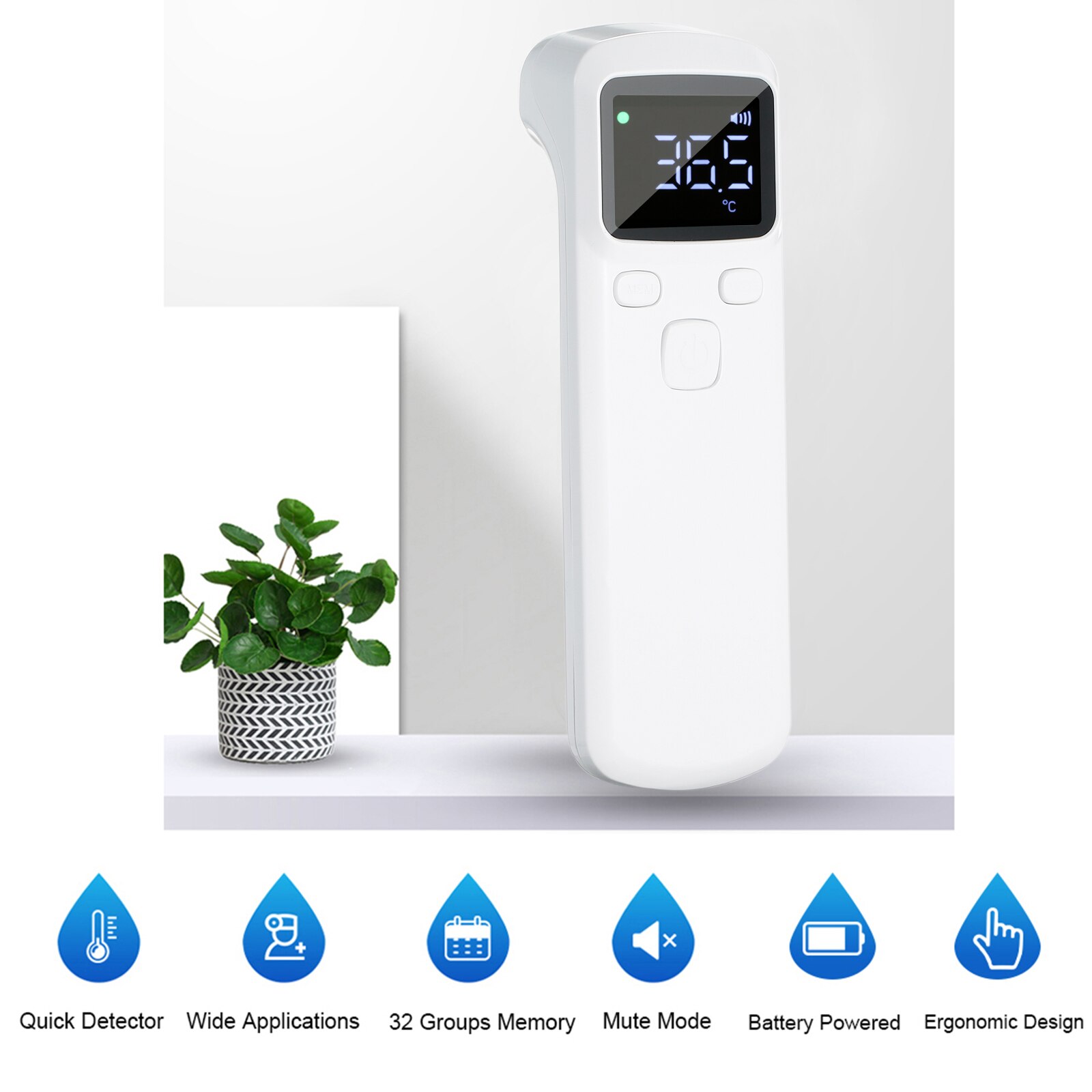 Non-contacting IR Infrared Sensor Forehead Body Th... – Grandado