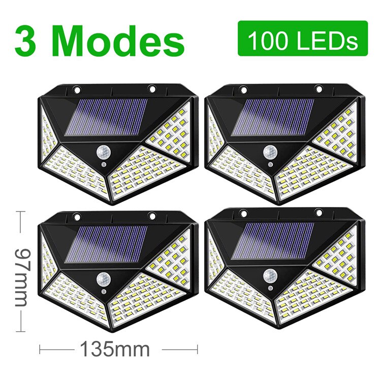 3 Modes100 Led Solar Light Outdoor Solar Lamp Aang... – Grandado