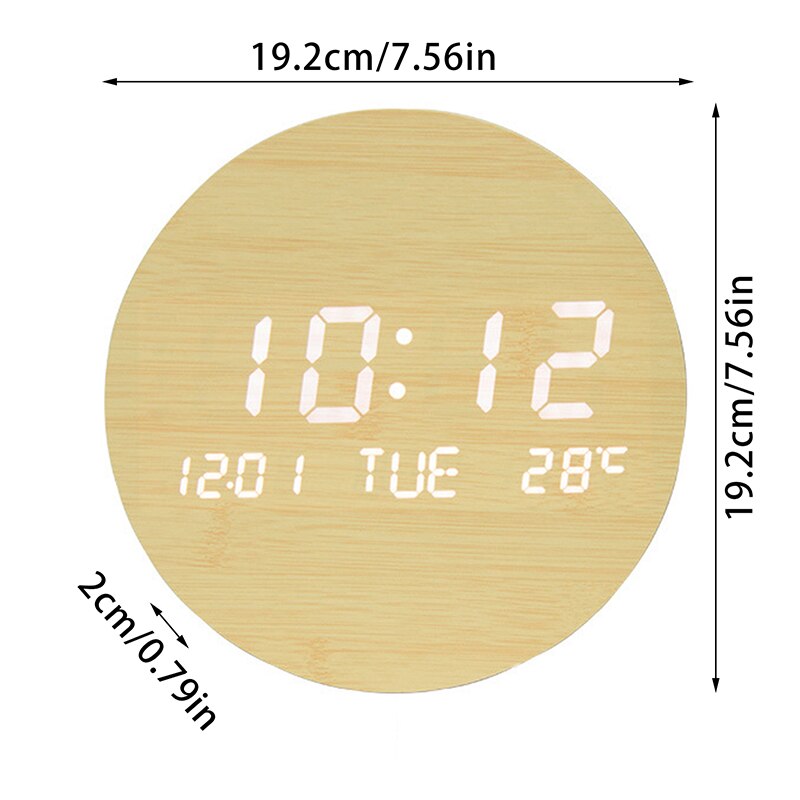 Wandklok Smart Temperatuur Datum Display Alarm 7.5... – Grandado