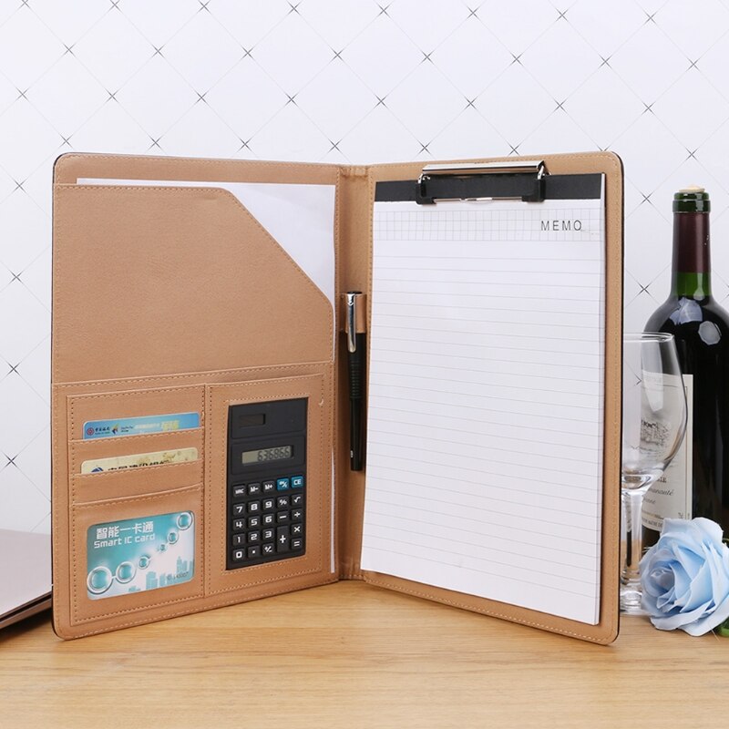 A4 Leather Conference File Folder Document Manager... – Grandado
