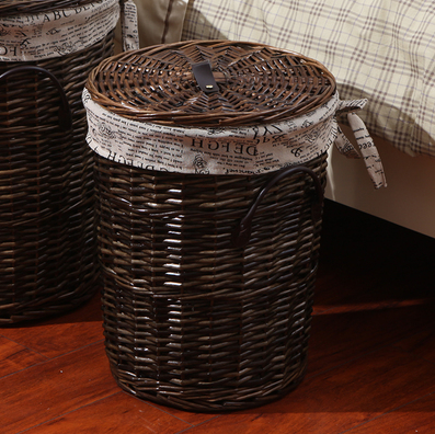 Modern Flower Laundry Bucket Hand Woven Rattan Sto... – Vicedeal