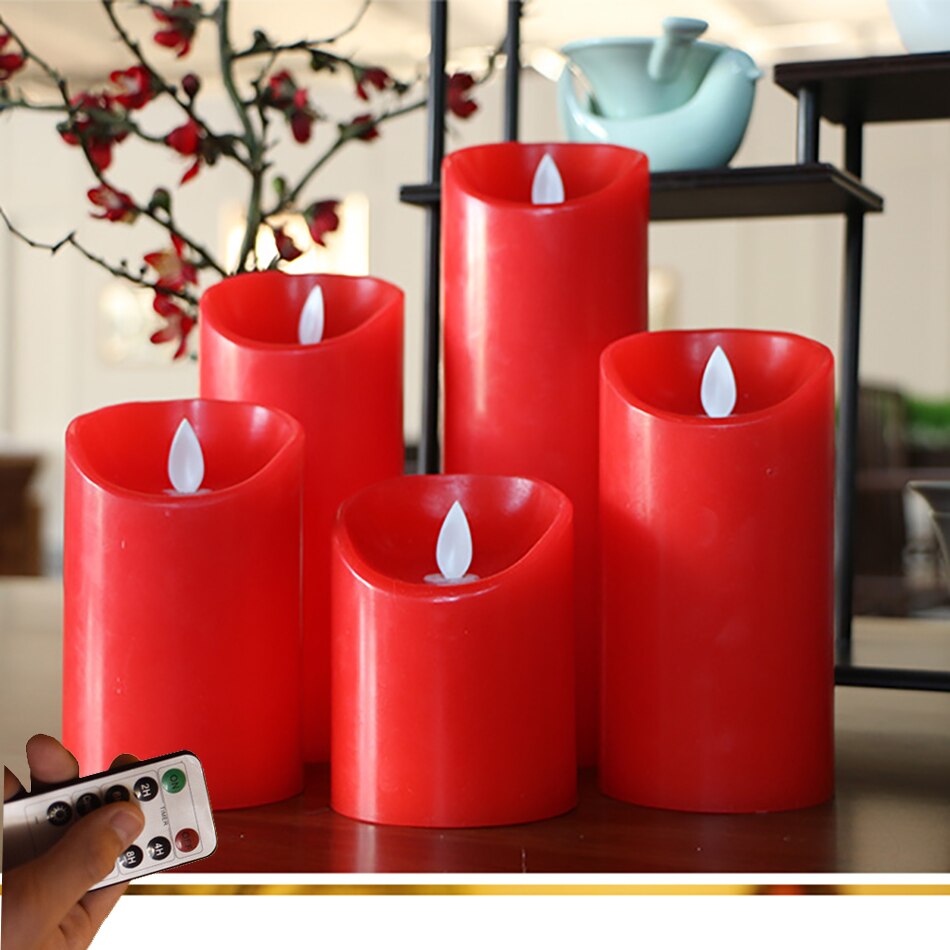 Dancing Flame Electronic Red Candle Light With Rem... – Vicedeal