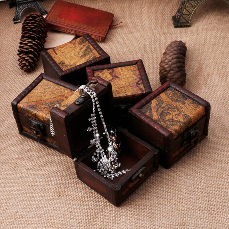 Vintage Wooden Map Storage Box Case Jewellery Cuff... – Grandado