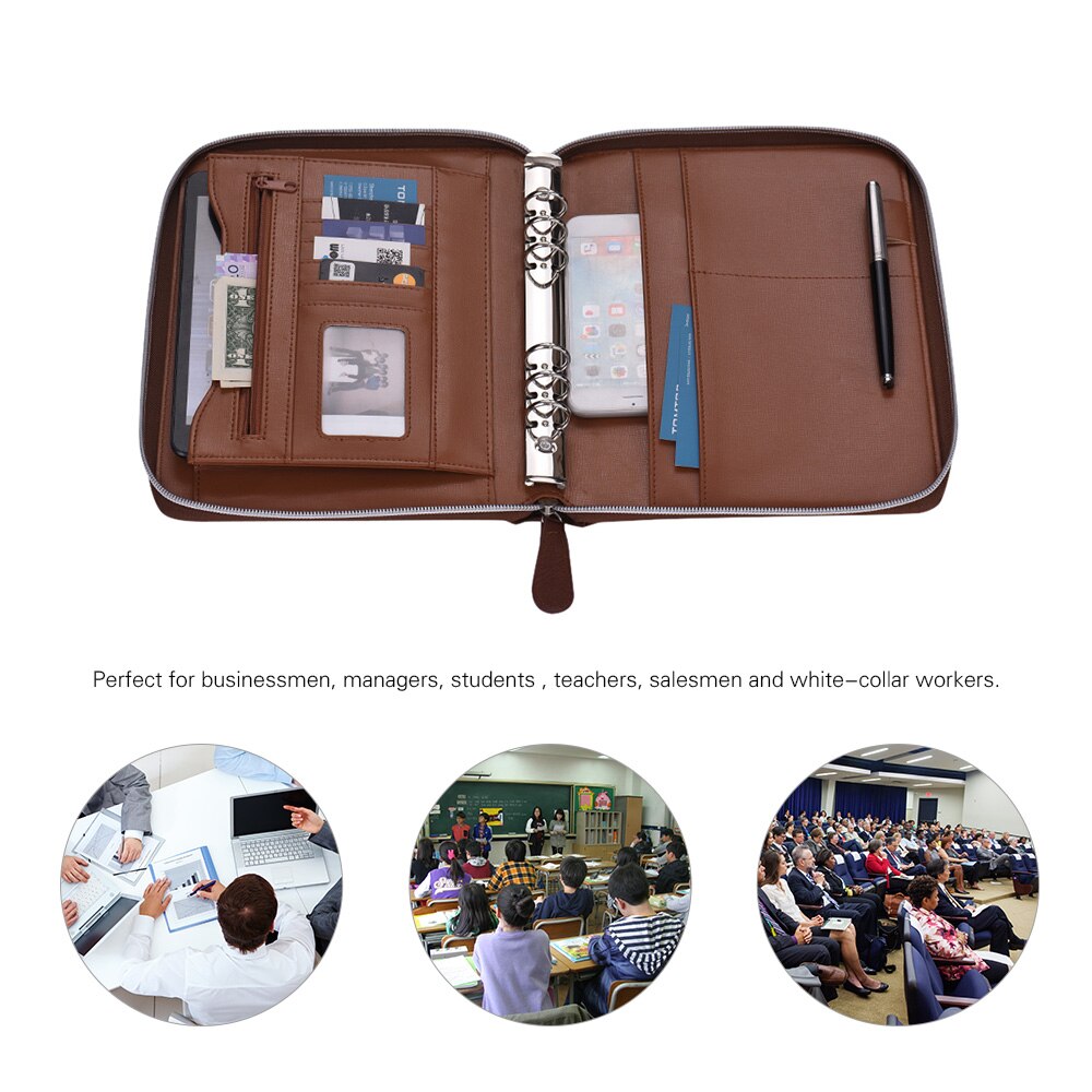 Aibecy Brown PU Leather Portfolio Business Portfol... – Grandado