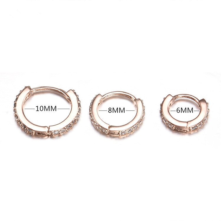 1Pcs 6mm/8mm/10mm Cz Small Hoop Earrings For Women... – Vicedeal