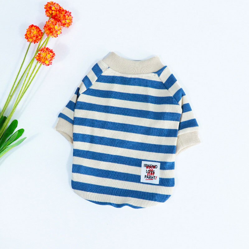 Dog Clothes Striped Dog Shirts Autumn Pet Clothing... – Grandado
