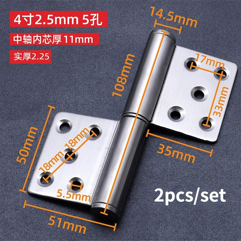 2pcs/set 4inch Flag shape door hinge Stainless ste... – Grandado