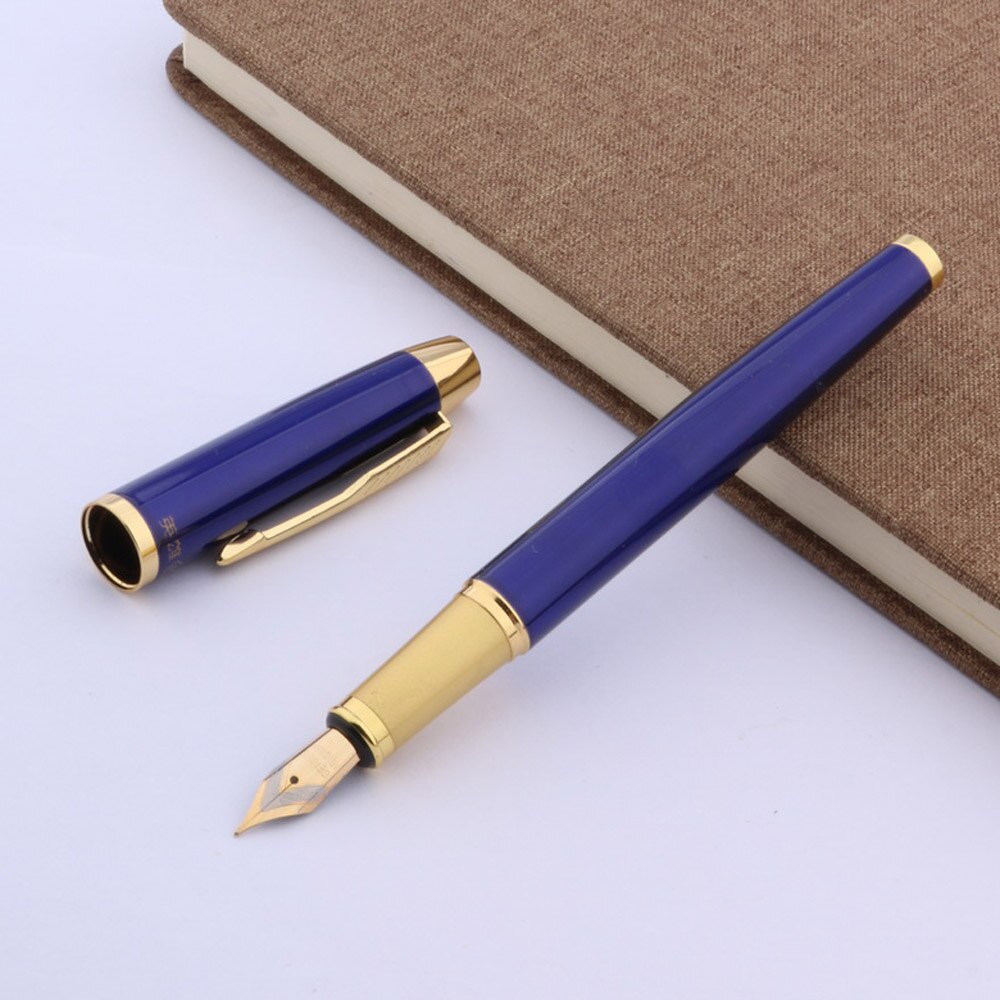METAL COLOR STUDENT PEN office golden blue nib Fou... – Grandado