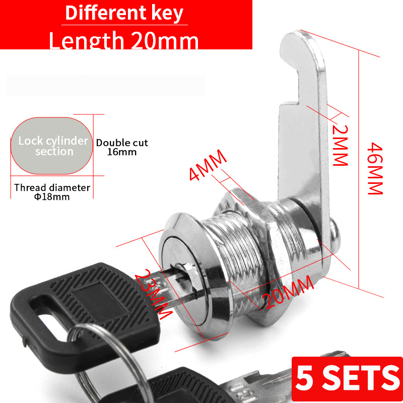 5 SETS File Cabinet Lock Iron Sheet Locker Cylinde... – Grandado
