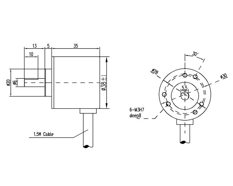 600p/r Incremental Rotary Encoder AB phase NPN ope... – Grandado