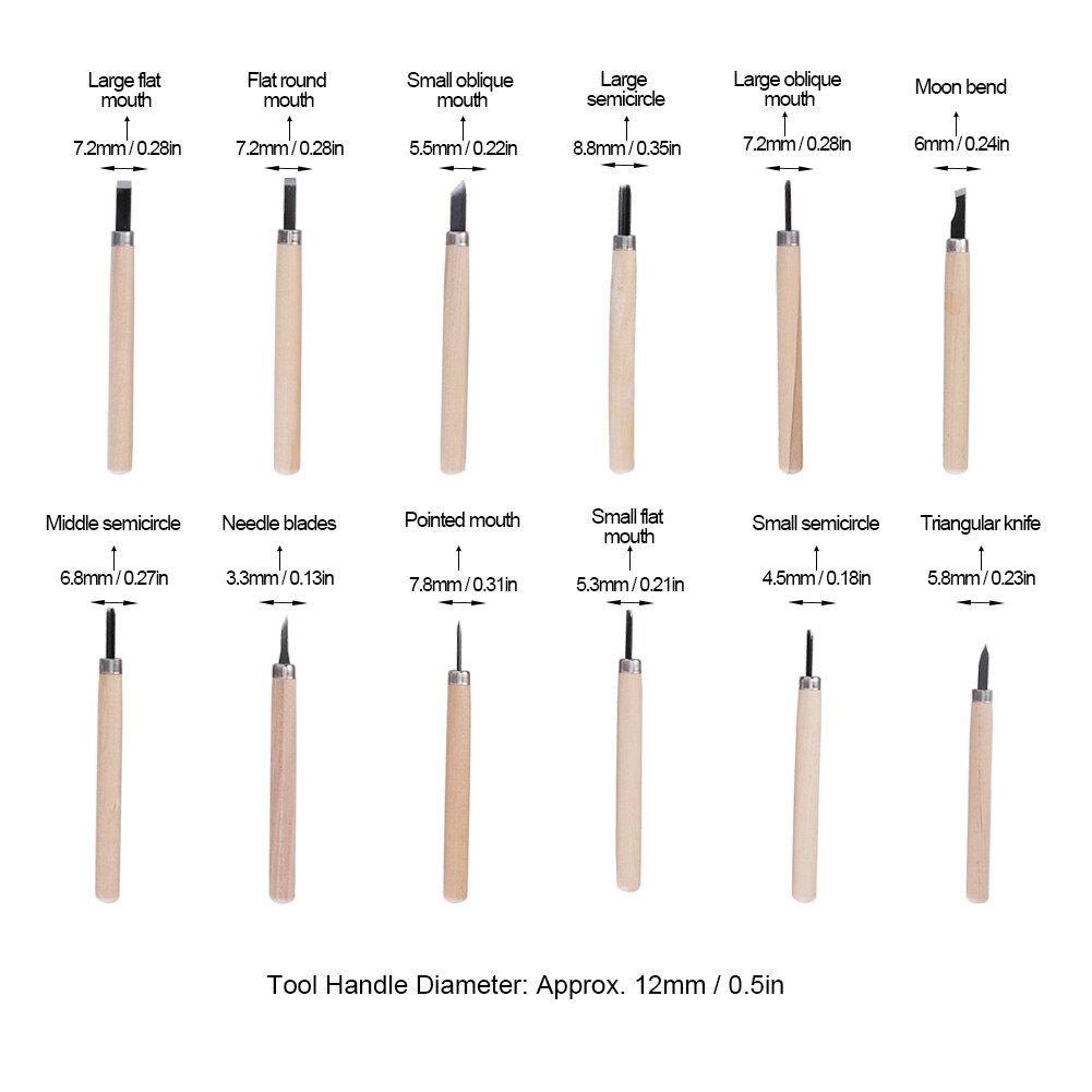 12 Piece Wood Carving Tool Chisel Set Woodworking ... – Grandado