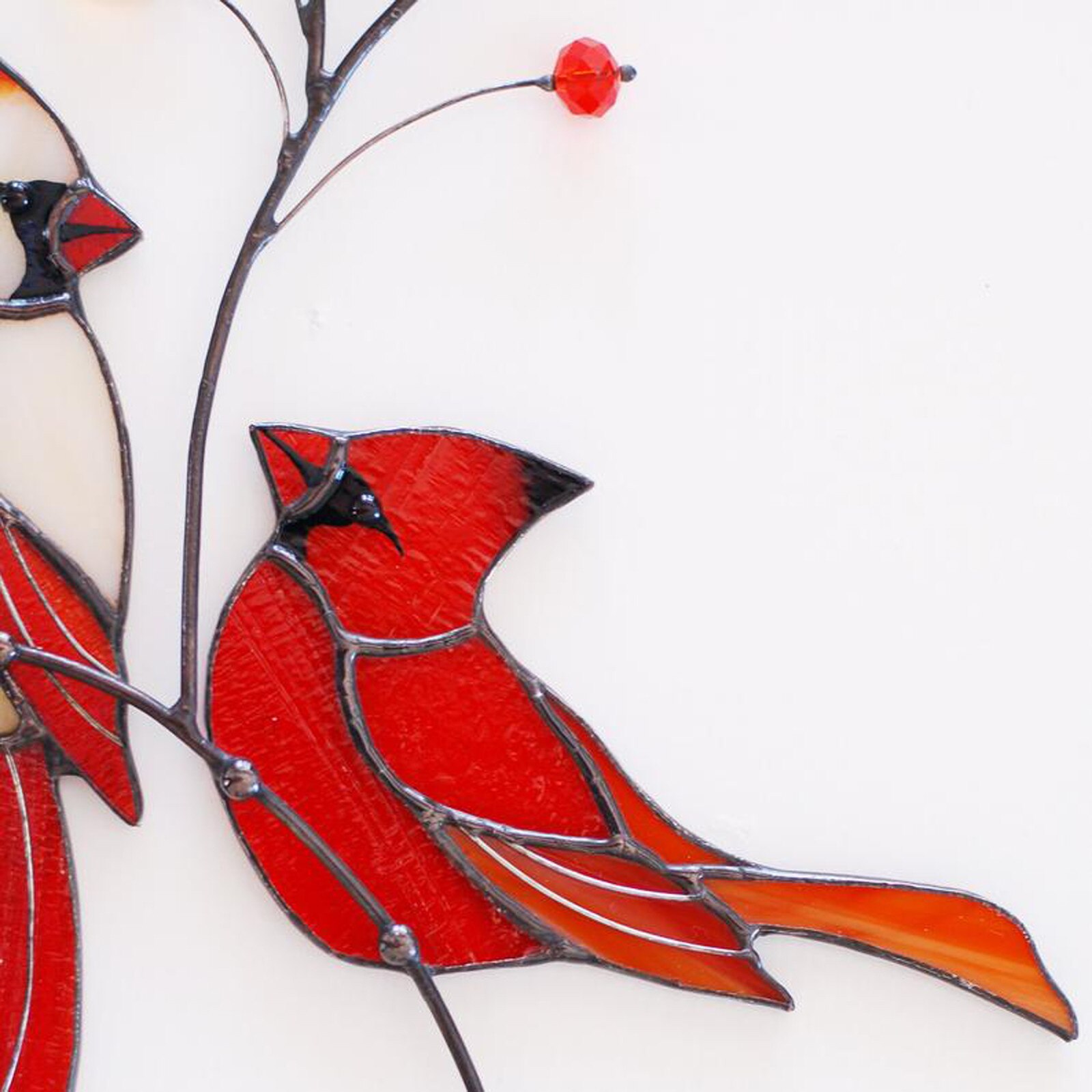 Cardinal Bird Stained Glass Ornament Epoxy Craft H... – Grandado