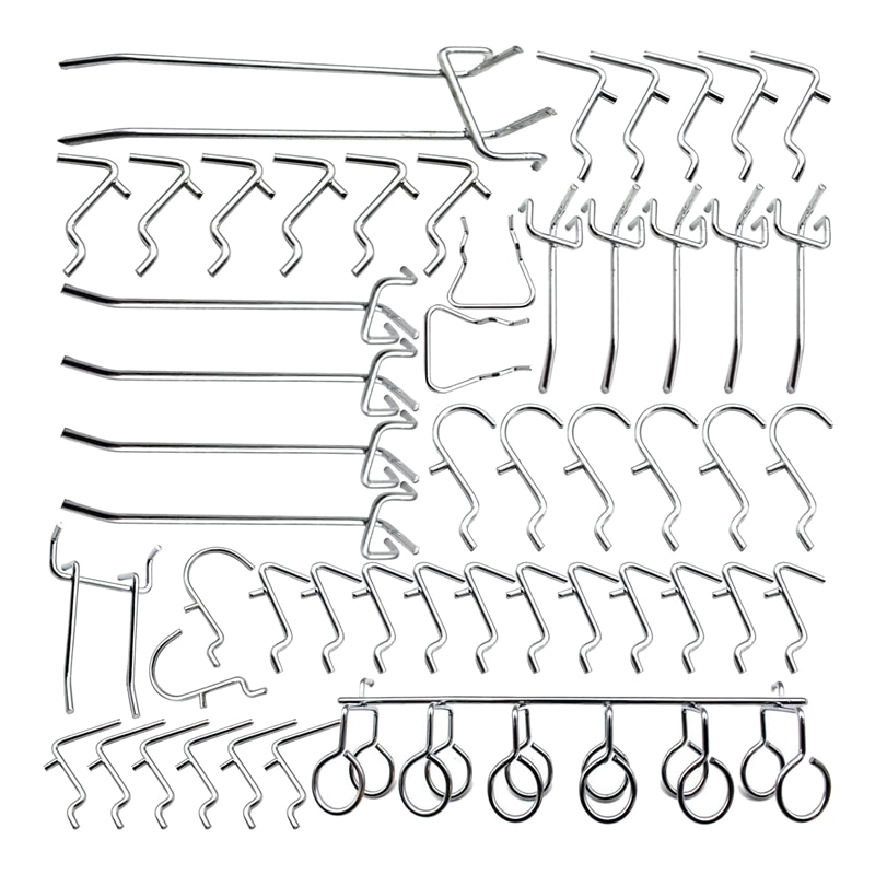 50 Piece Pegboard Hooks Assortment With Metal Hook Grandado