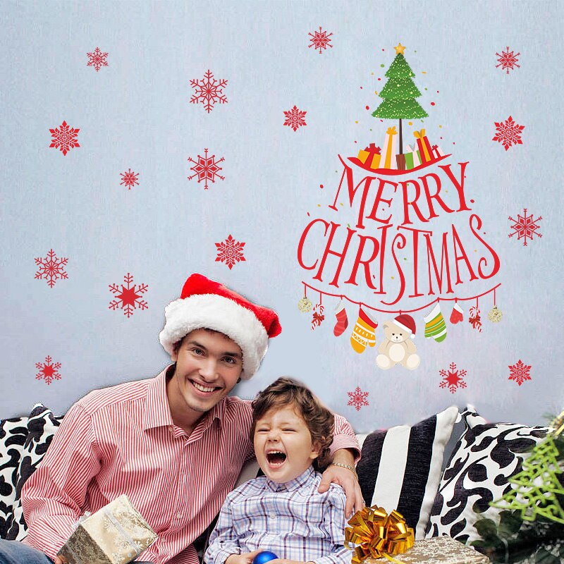 Merry Christmas Tree Shop Window Glass Decoration ... – Grandado