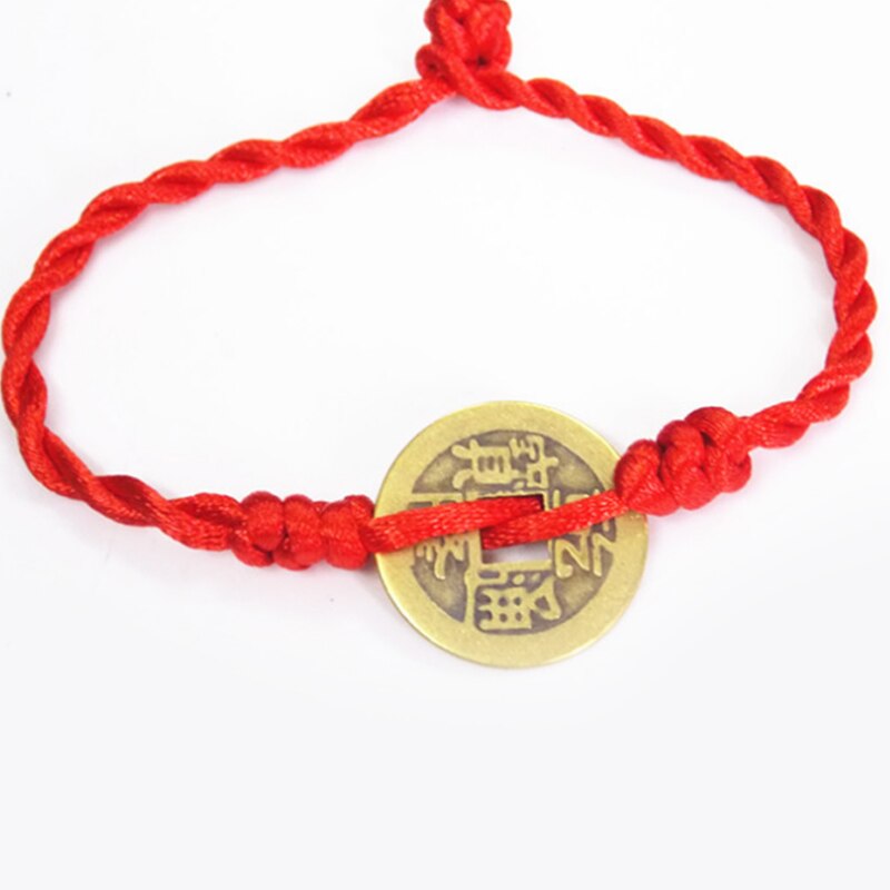 Hand-Woven Antique Copper Coin Bracelet Lucky Red ... – Grandado
