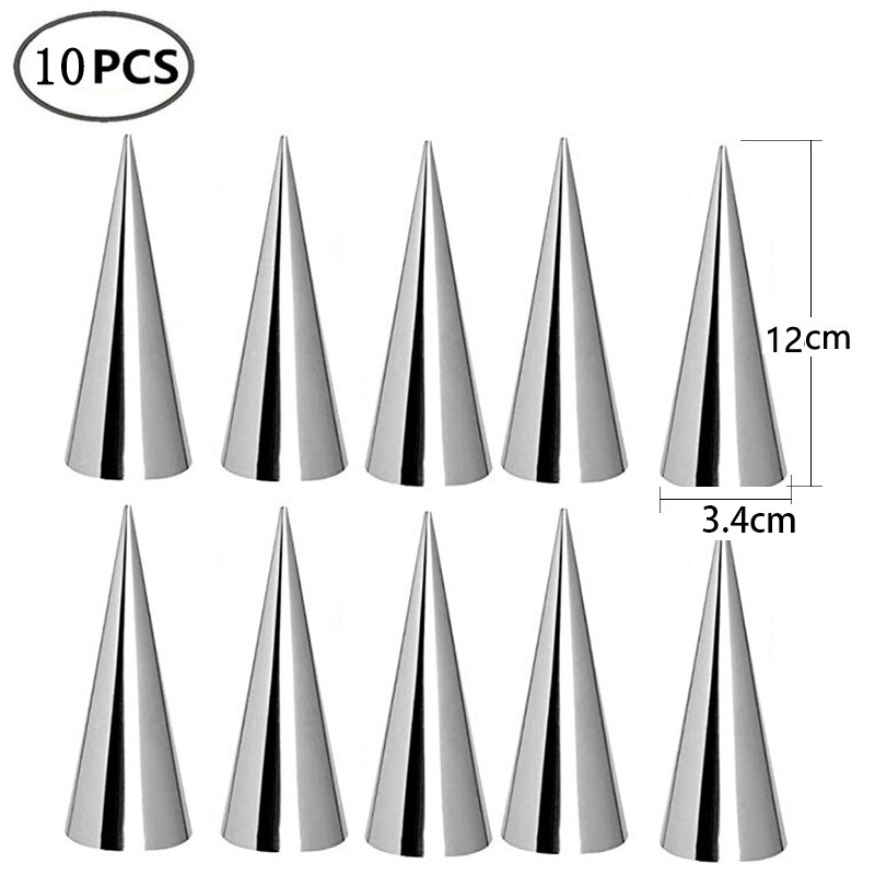 10Pcs Conical Tube Cone Roll Moulds Stainless Stee... – Grandado