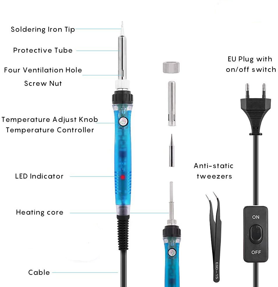 Volledige Set 60W 110V/220V Elektrische Soldeerbou... – Grandado