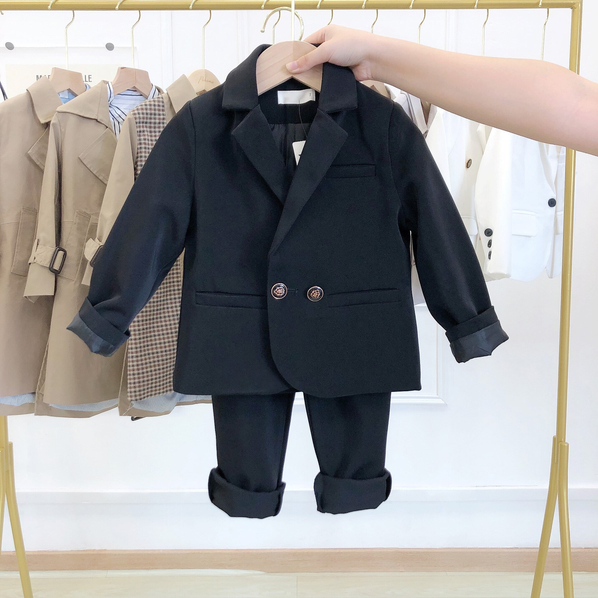 Child Spring Autumn Double Breasted Suits Set Boy ... – Grandado