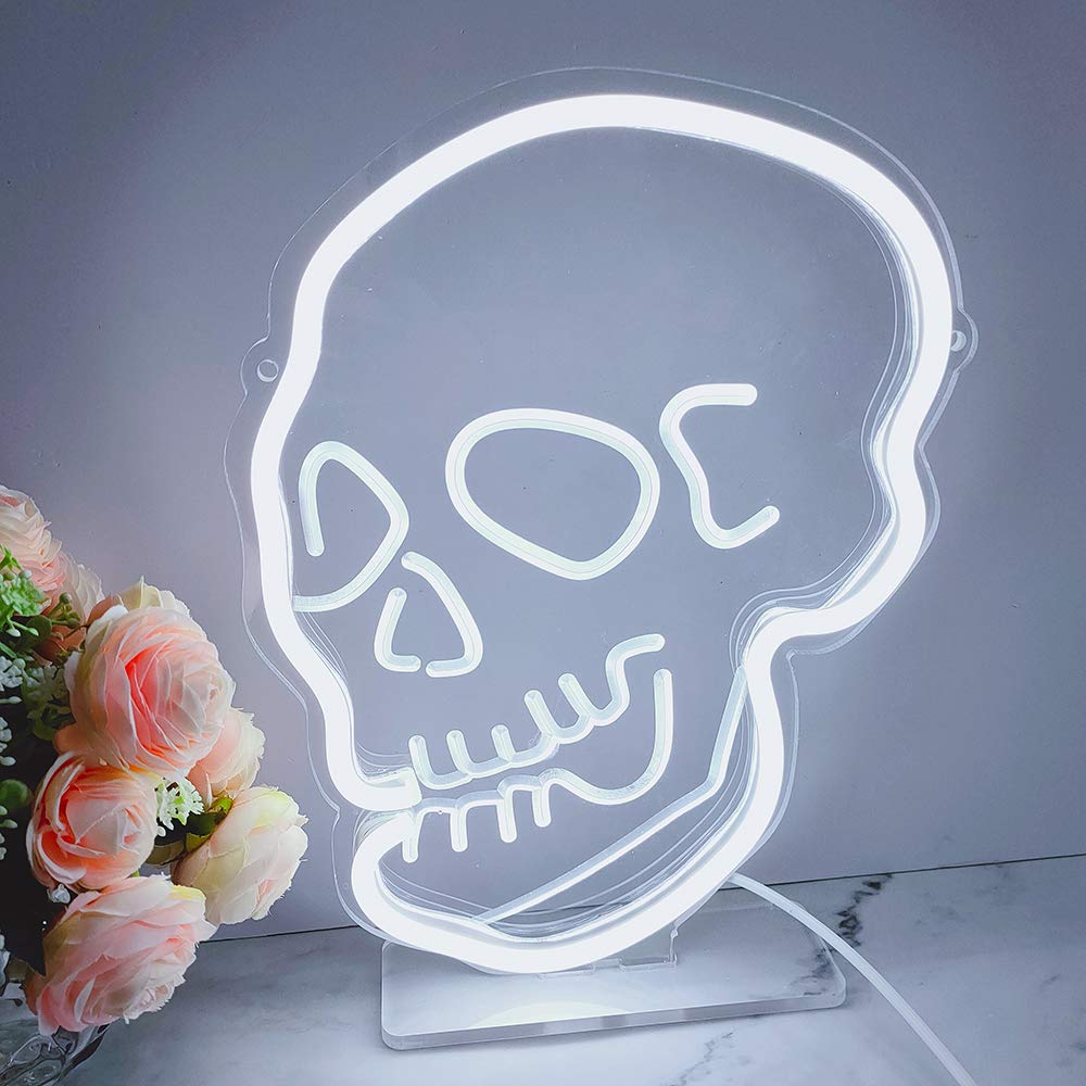 Skull Cool Neon Sign LED Wall Hanging Art Funny US... – Grandado