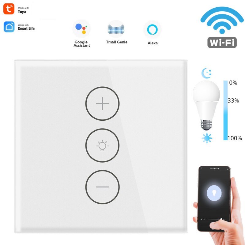100V 240V Tuya Smart Life LED Dimmer Switch WiFi S... – Grandado