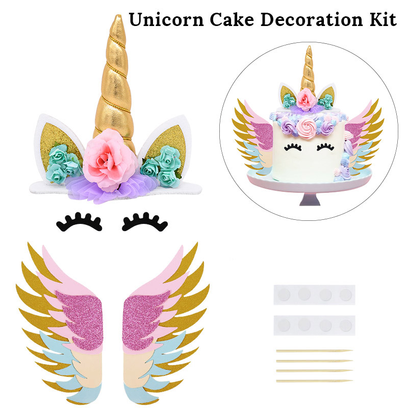 Adorno de unicornio arcoíris para pasteles, decora... – Grandado