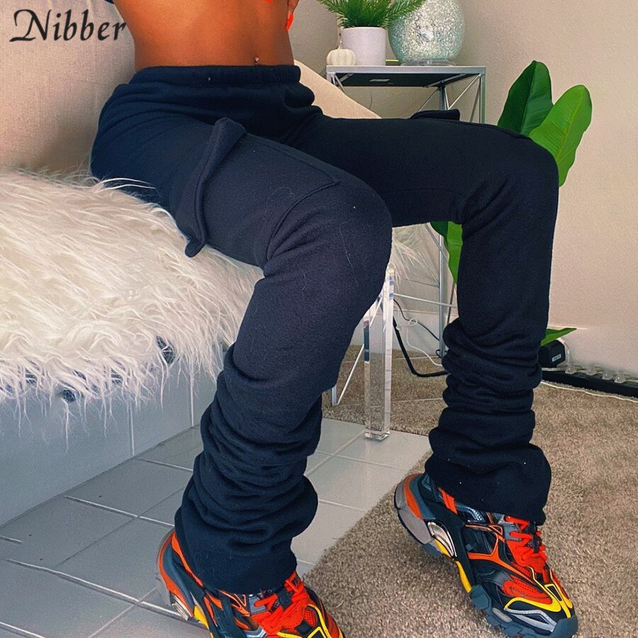 Nibber Stylish Stacked Fleece Pockets Sweatpants W... – Grandado
