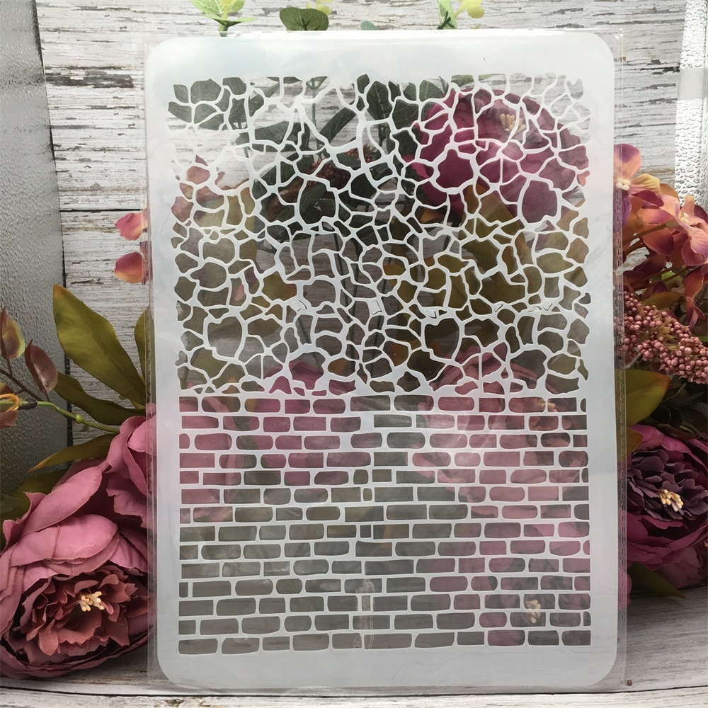 29*21cm A4 Brick Mosaic DIY Layering Stencils Wall... – Grandado
