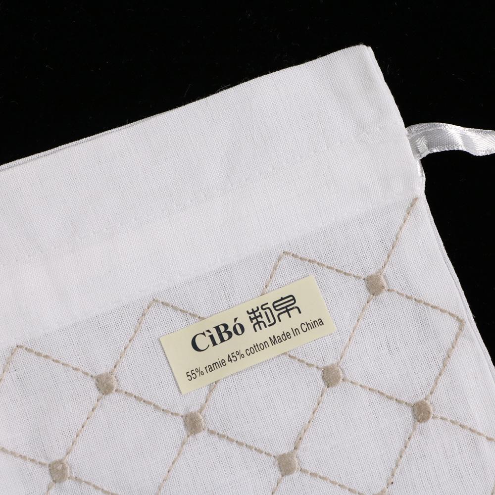 B014 : 12 pieces white ramie/cotton embroidery dra... – Grandado