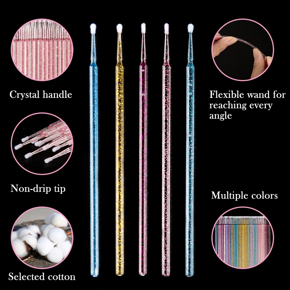 50/100 Stk/zak Crystal Wegwerp Microbrush Wimpers ... – Vicedeal