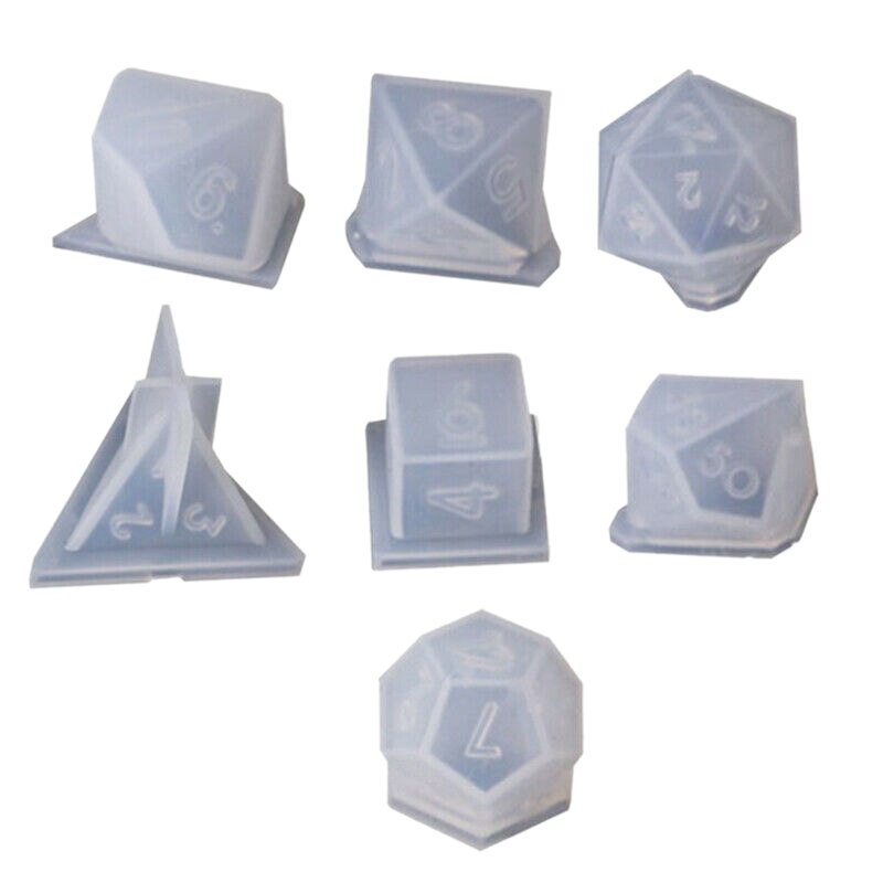 7Pcs DIY Crystal Epoxy Molds Dice Mold Digital Gam... – Grandado