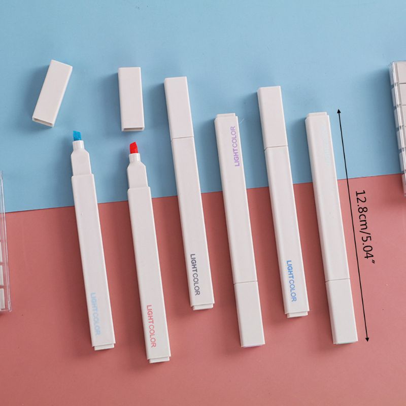 6pcs Super Soft Highlighter Marker Pens Set Water ... – Grandado