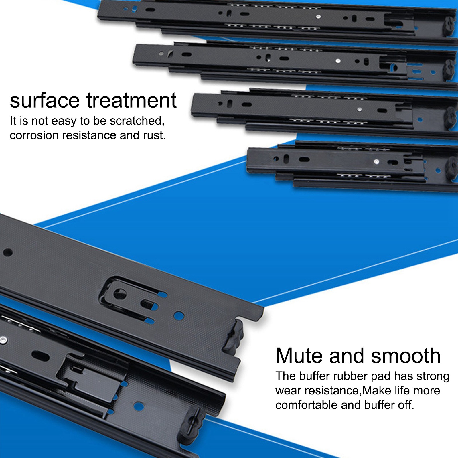 Drawer Slide Thickened Drawer Track Three-section ... – Grandado