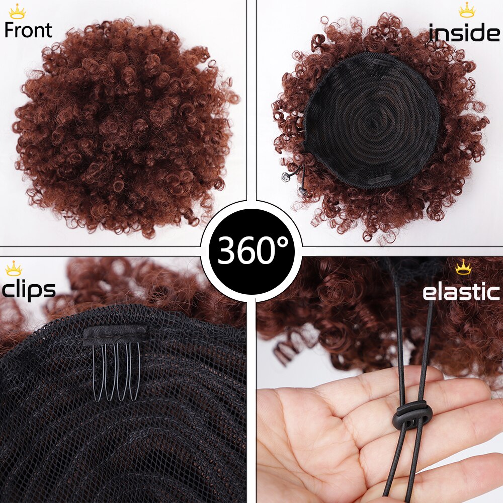 AISIBEAUTY Afro Puff Hair Short Kinky Curly Chigno... – Grandado
