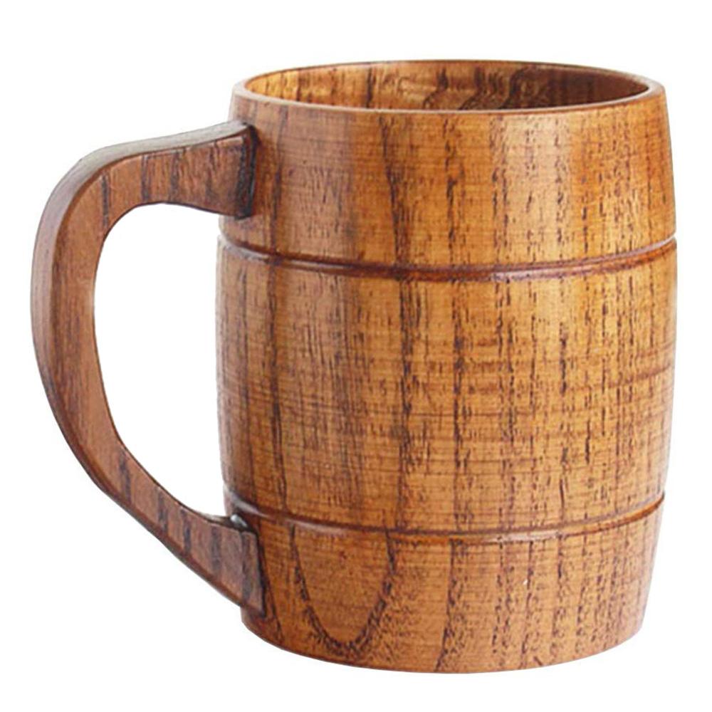 Natural Solid Wood Coffee Cup Tea Water Cup With H... – Grandado