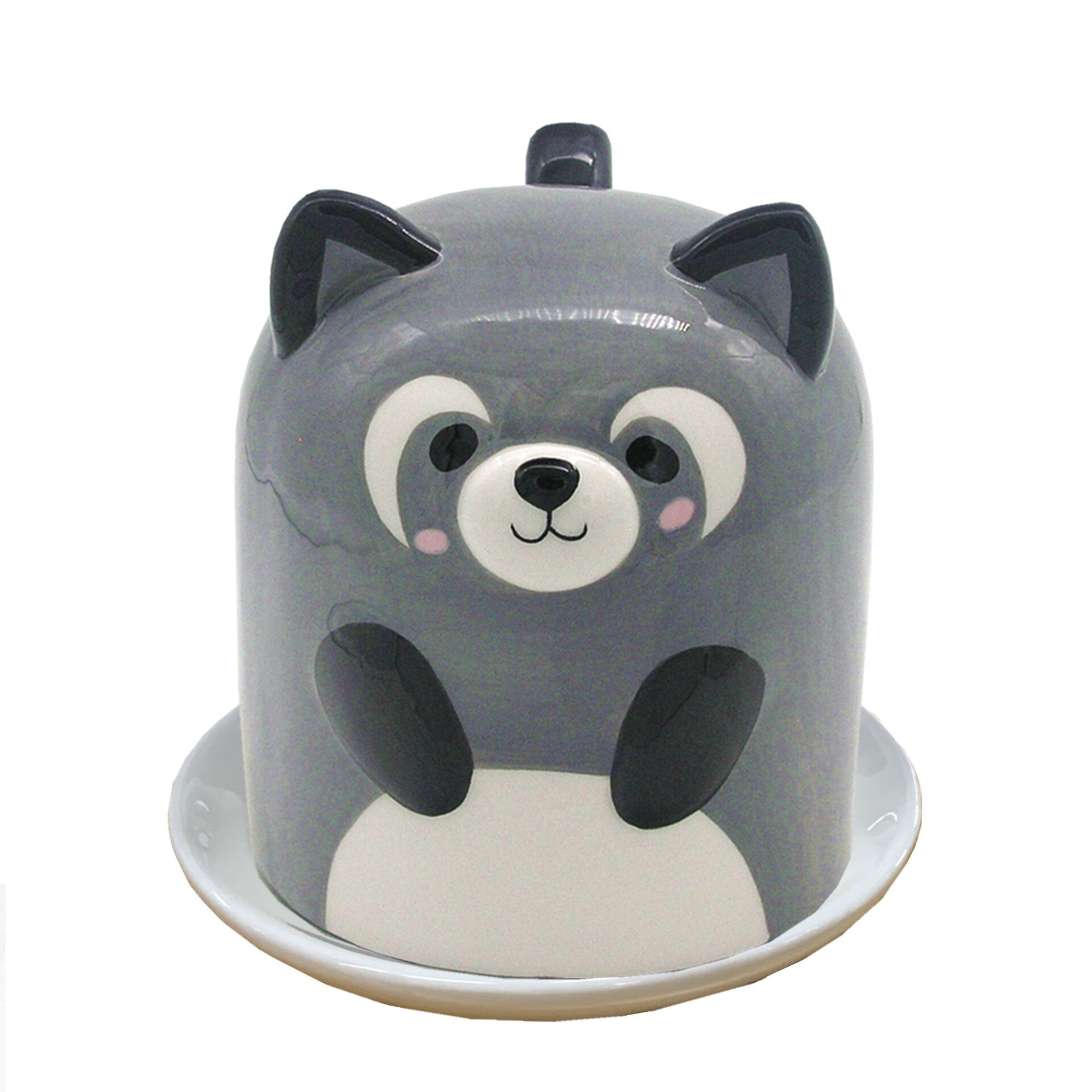 3D Animal Inverted Cup Ceramic Mug Funny Panda Rac... – Grandado
